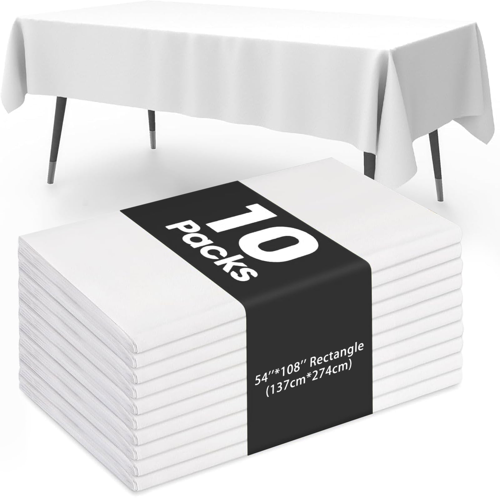 GPED 10-pack Premium Disposable Plastic Tablecloth 54x108 inch for ...