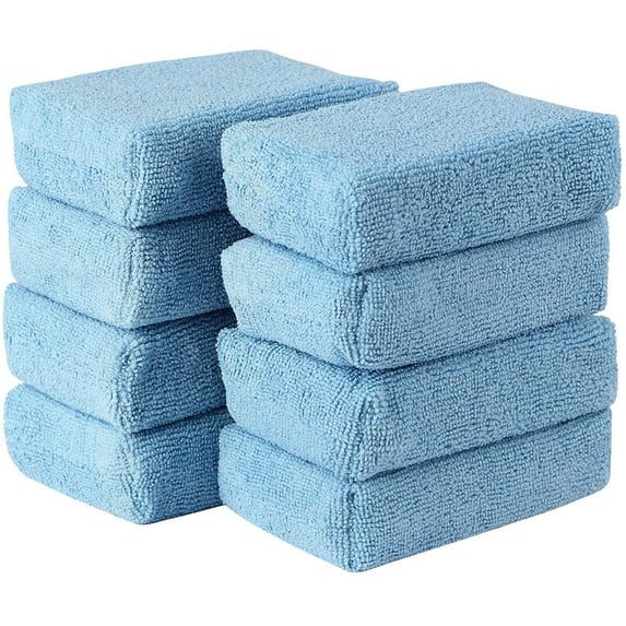 10 Pack Premium Grade Microfiber Applicator Pads - Ultra-Soft Foam Core ...