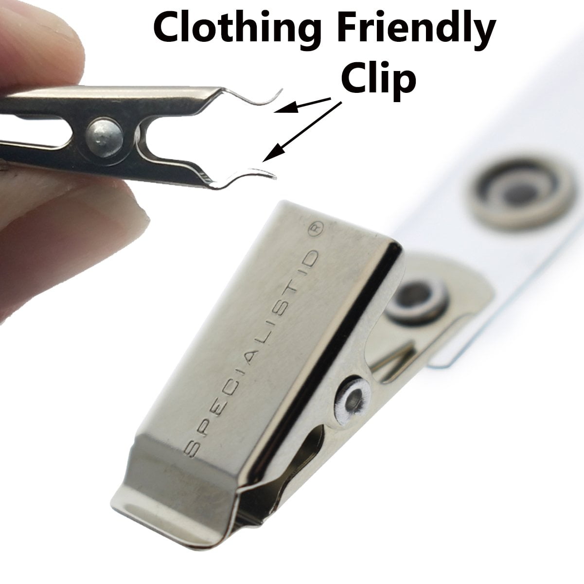 10 Pack - Premium ID Holder Badge Clips with Clothing Friendly Tip ...