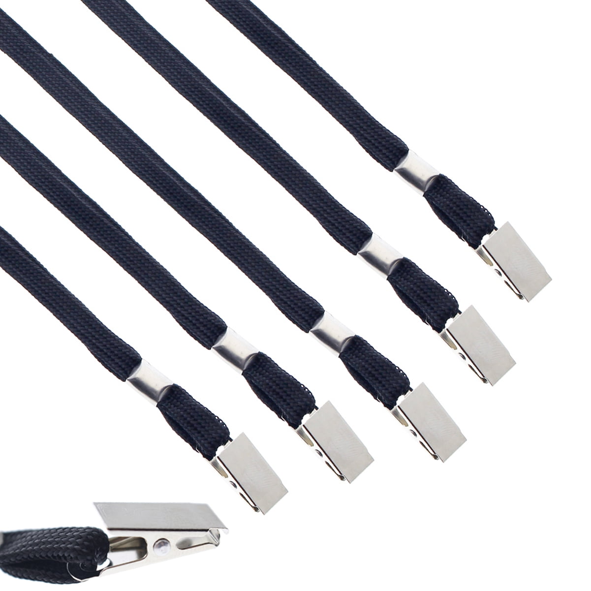 10 Pack - Premium Lanyards with Bulldog Clip - Heavy Duty 3/8" Neck ...