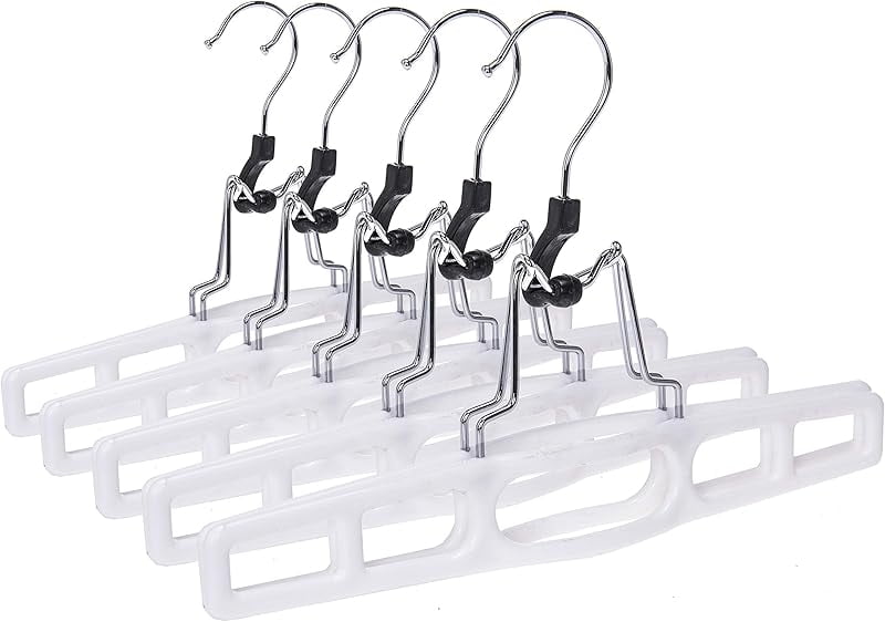 10 Pack Premium Skirt Hangers - Thin Space Saving Pant Hangers Set with ...