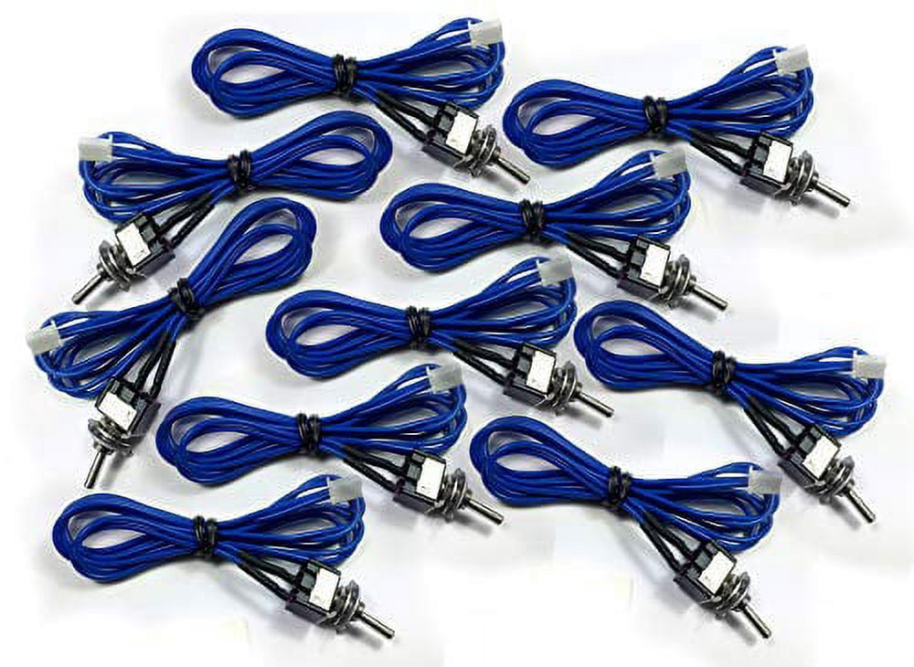 10 Pack, Prewired Mini Toggle Switchs, Single Pole Single Throw (B11A ...