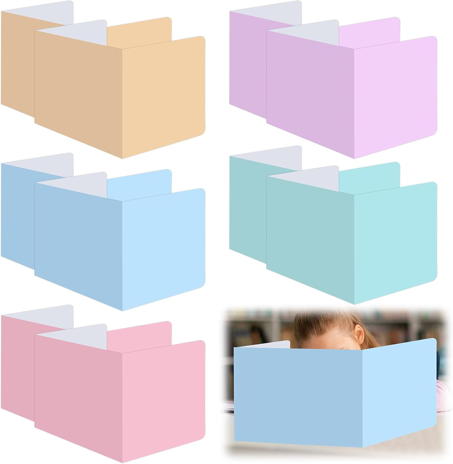 Privacy Shields For Student Desks 10 Pack Colored Dividers - Walmart.com