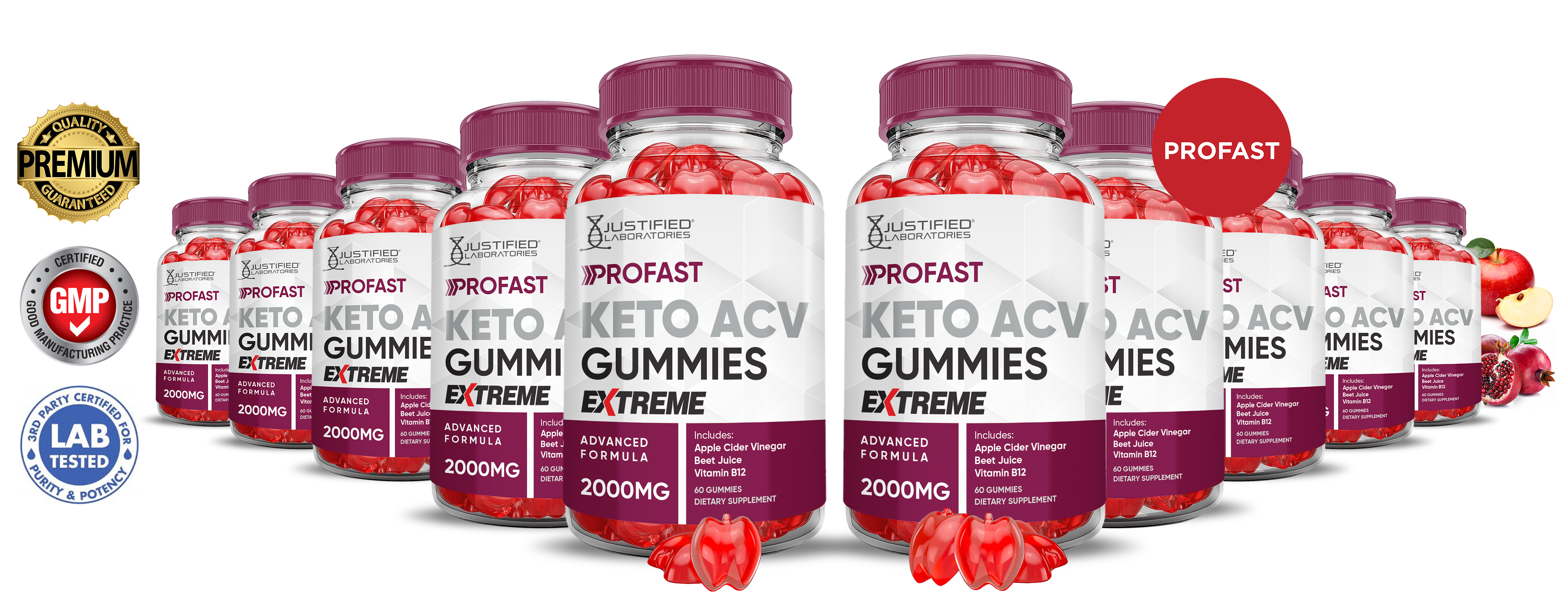 (10 Pack) Profast Keto Extreme ACV Gummies 2000mg Dietary Supplement 600 Gummys - Walmart.com