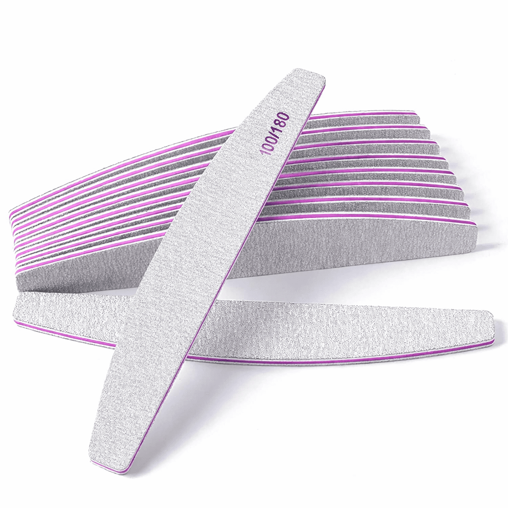 10 Pack Professional Nail Files, Double Sided Emery Boards 100/180 Grit ...