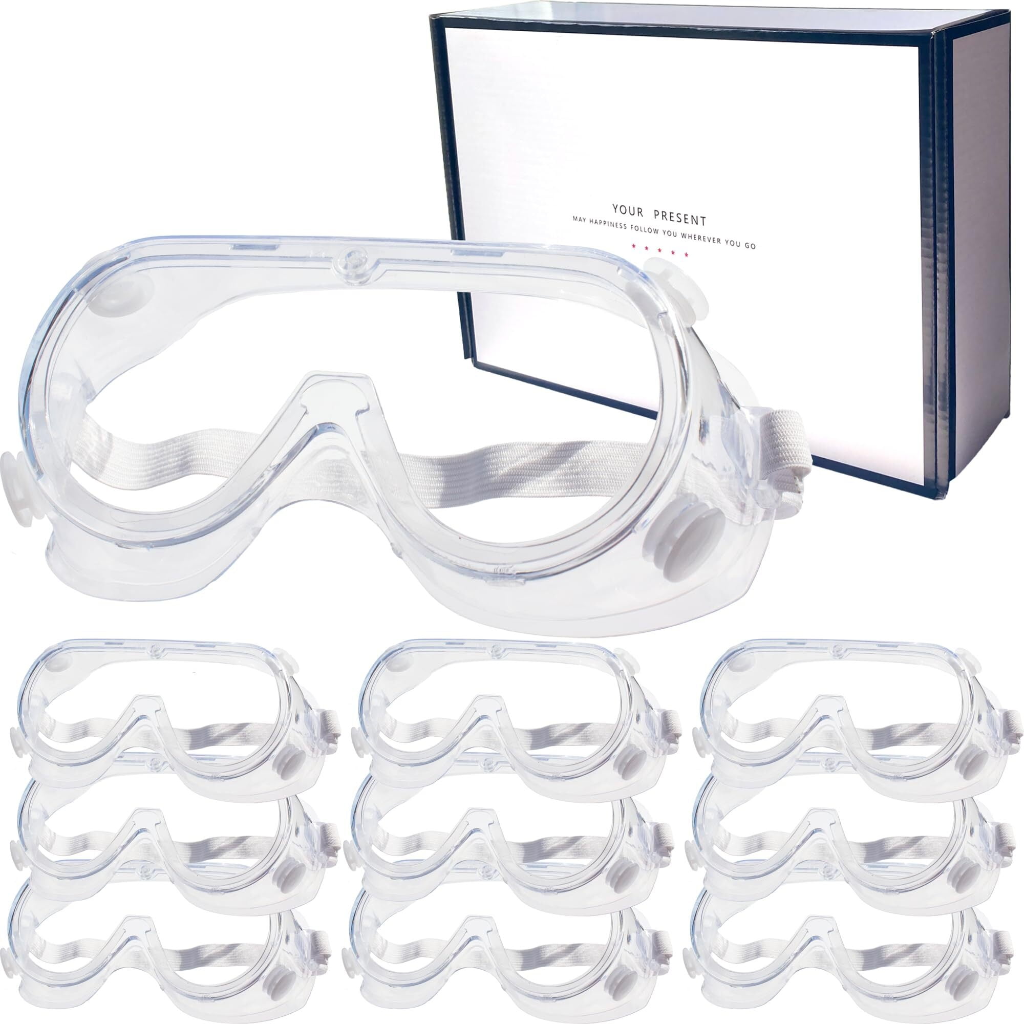 10 Pack Protective Safety Goggle for lab chemistry soft lightweight ...