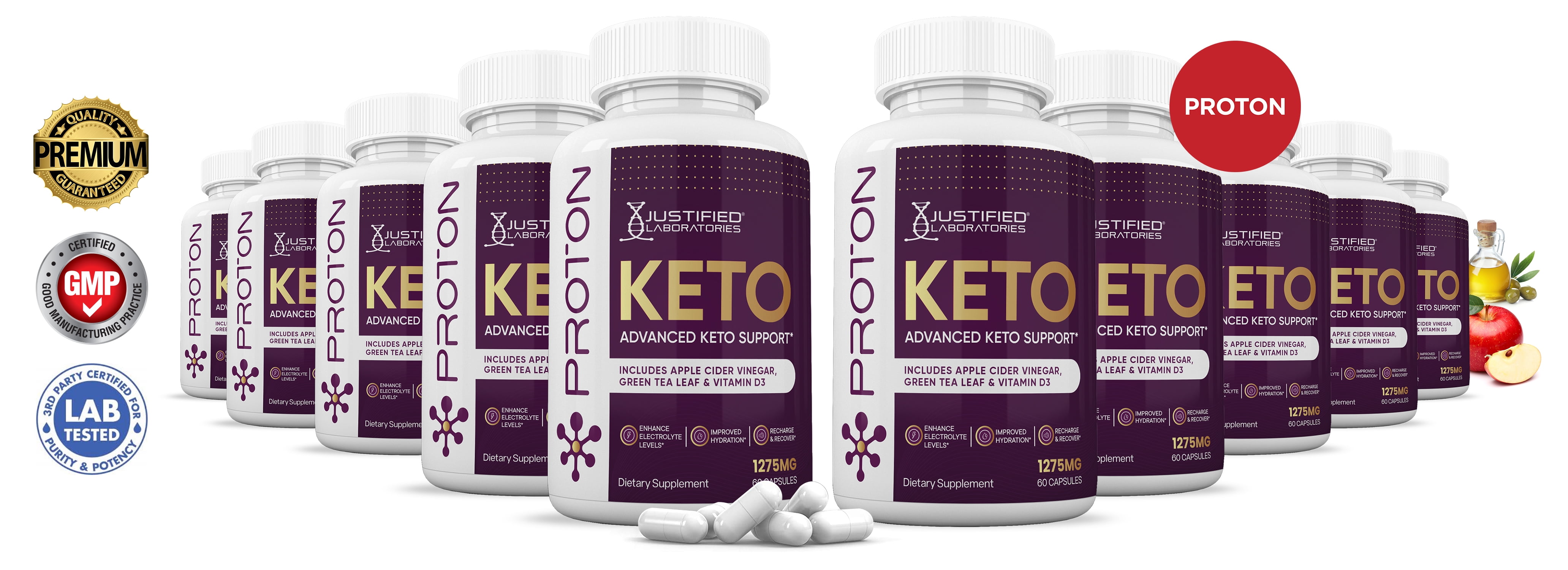 (10 Pack) Proton Keto ACV Pills 1275mg Alternative to Gummies Dietary ...