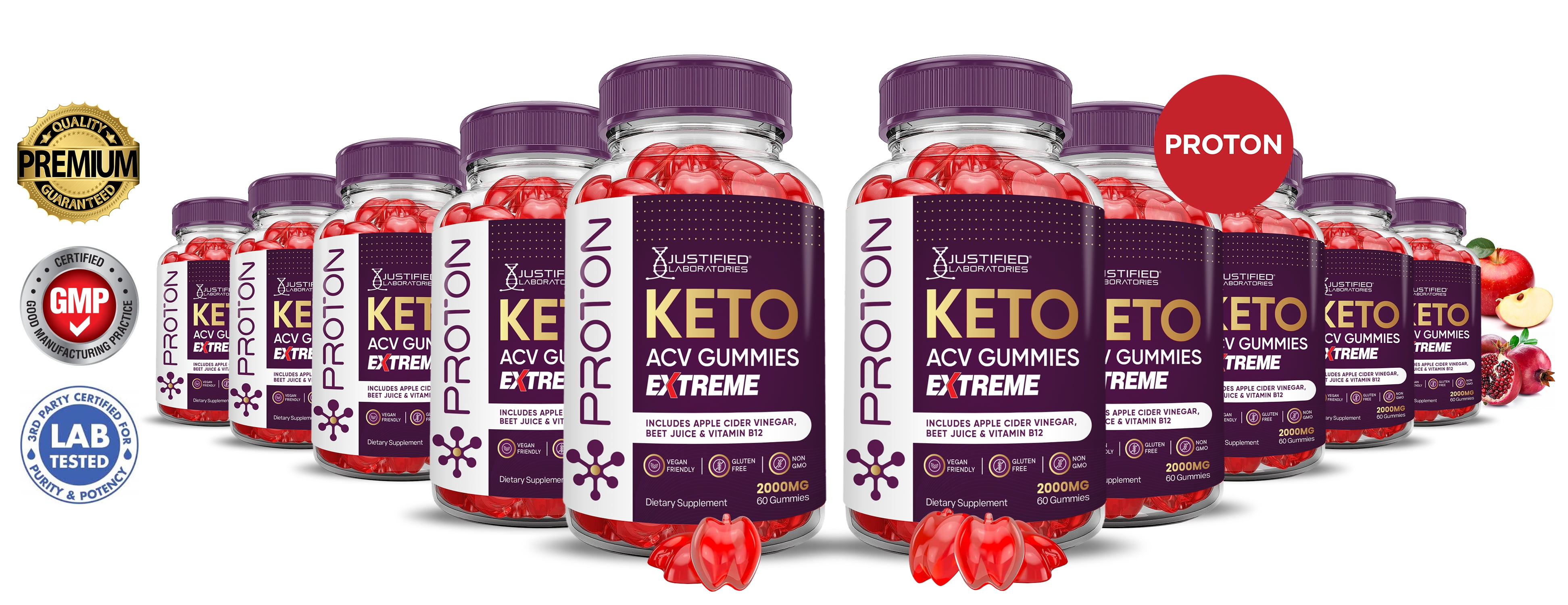 (10 Pack) Proton Keto Extreme ACV Gummies 2000mg Dietary Supplement 600 ...