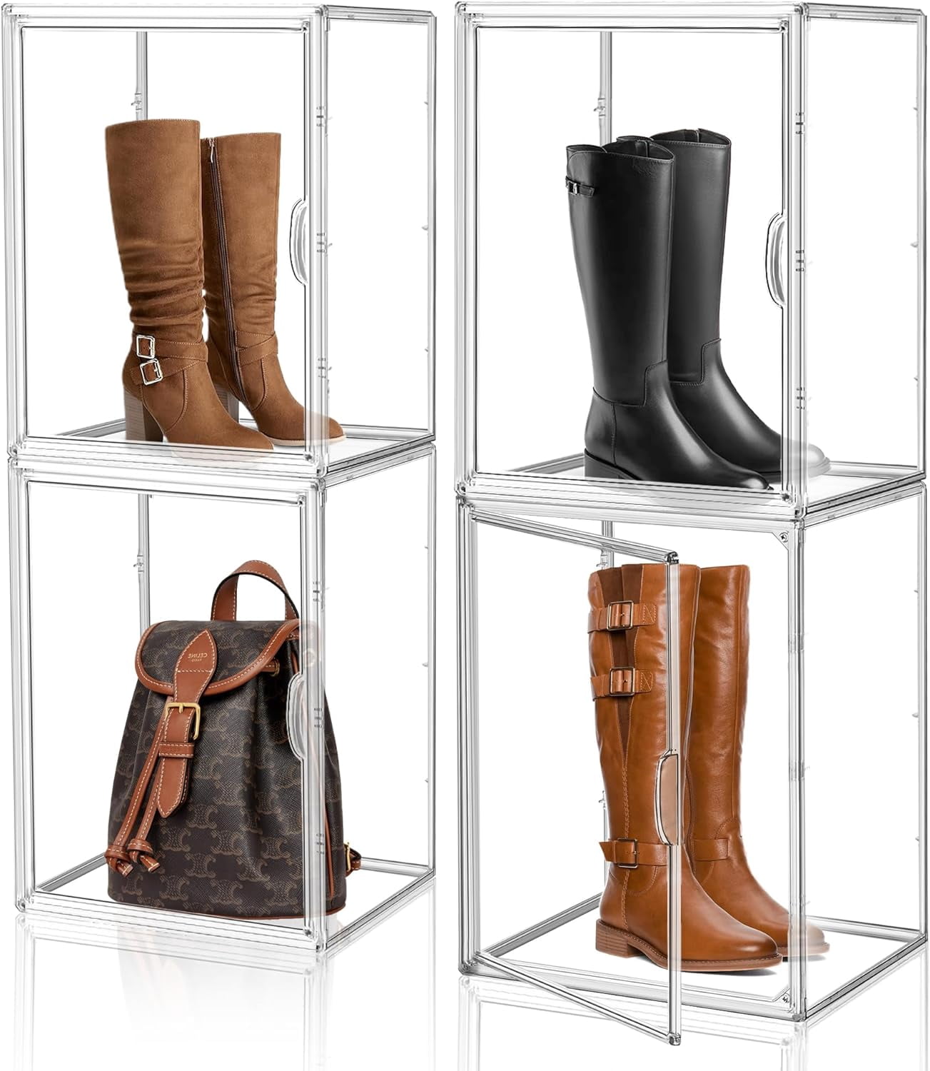 10 Pack Purse Organizer for Closet 14.1''x8.6''x10.9 '' Clear Acrylic ...