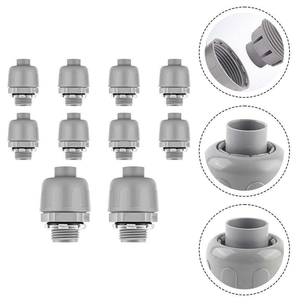 10-Pack Pvc Electrical Conduit Connectors Flexible Npt Fittings ...