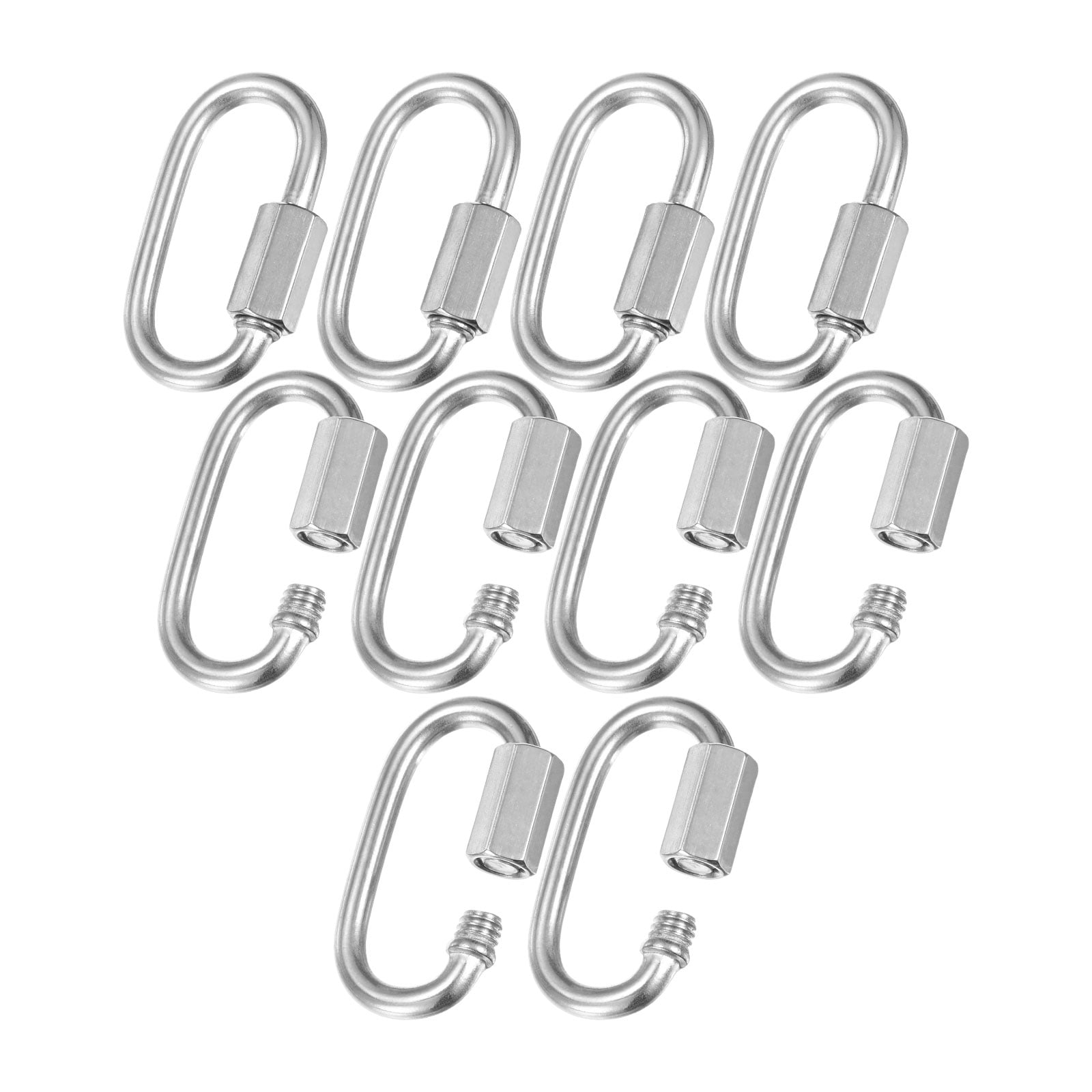 10-Pack Quick Chain Link Connector, M4 5/32 304 Stainless Steel D-Shape ...