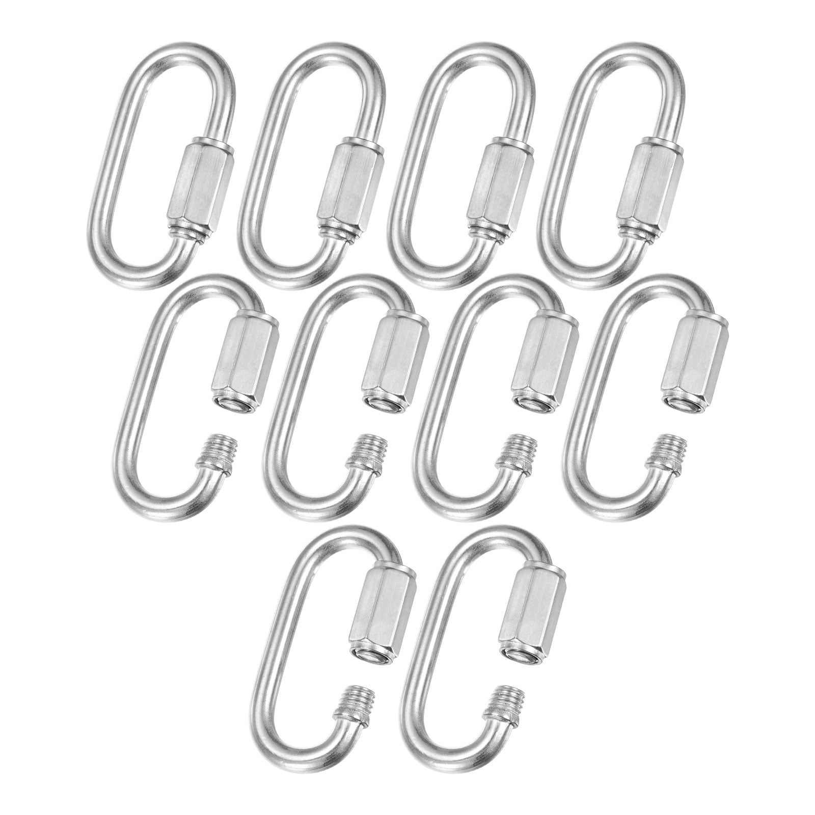 10-Pack Quick Chain Link Connector, M5 3/16 304 Stainless Steel D-Shape ...