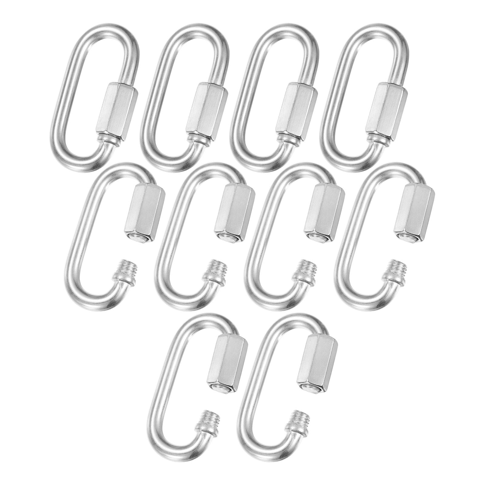 10-Pack Quick Chain Link Connector, M7 9/32 304 Stainless Steel D-Shape ...