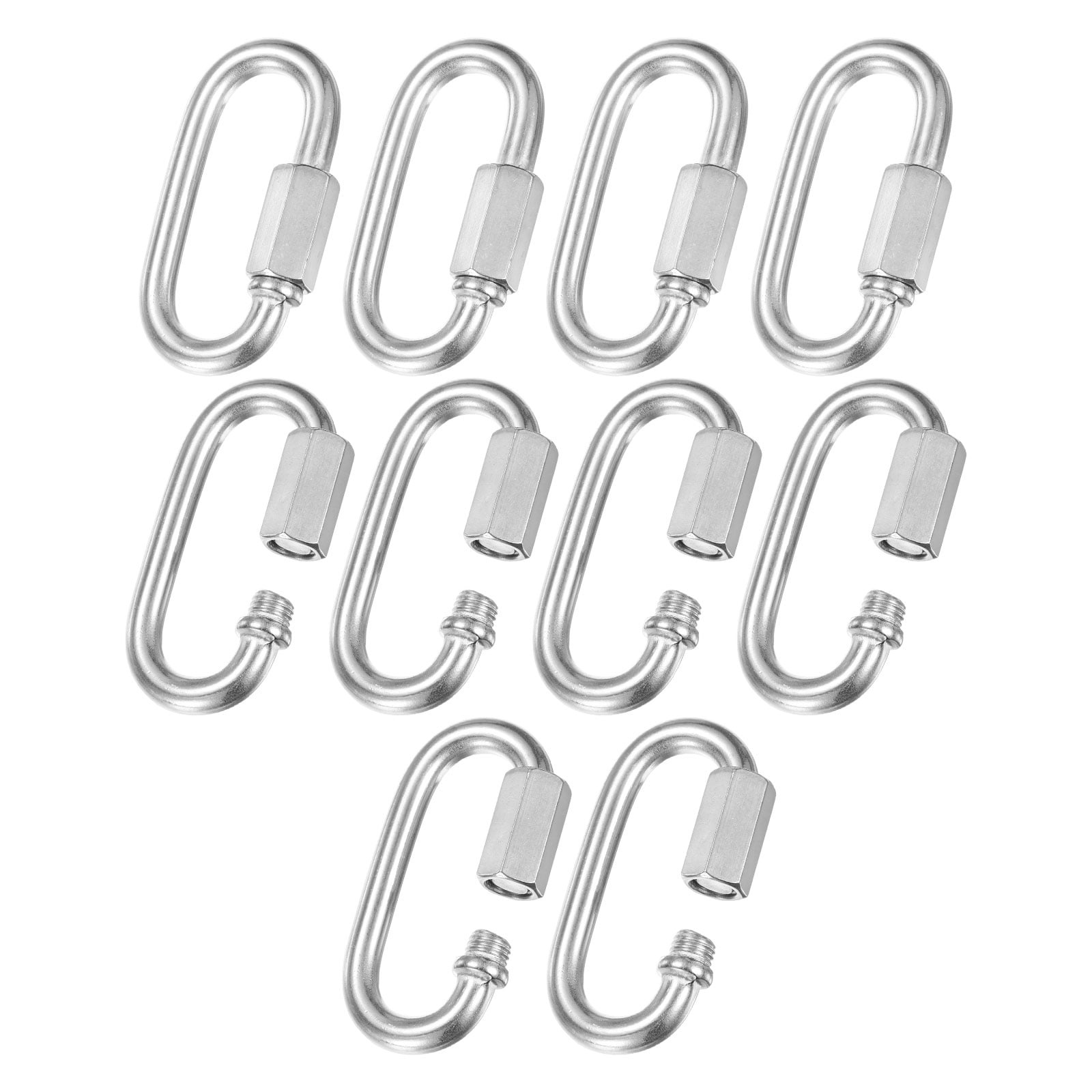 10-Pack Quick Chain Link Connector, M8 5/16 304 Stainless Steel D-Shape ...