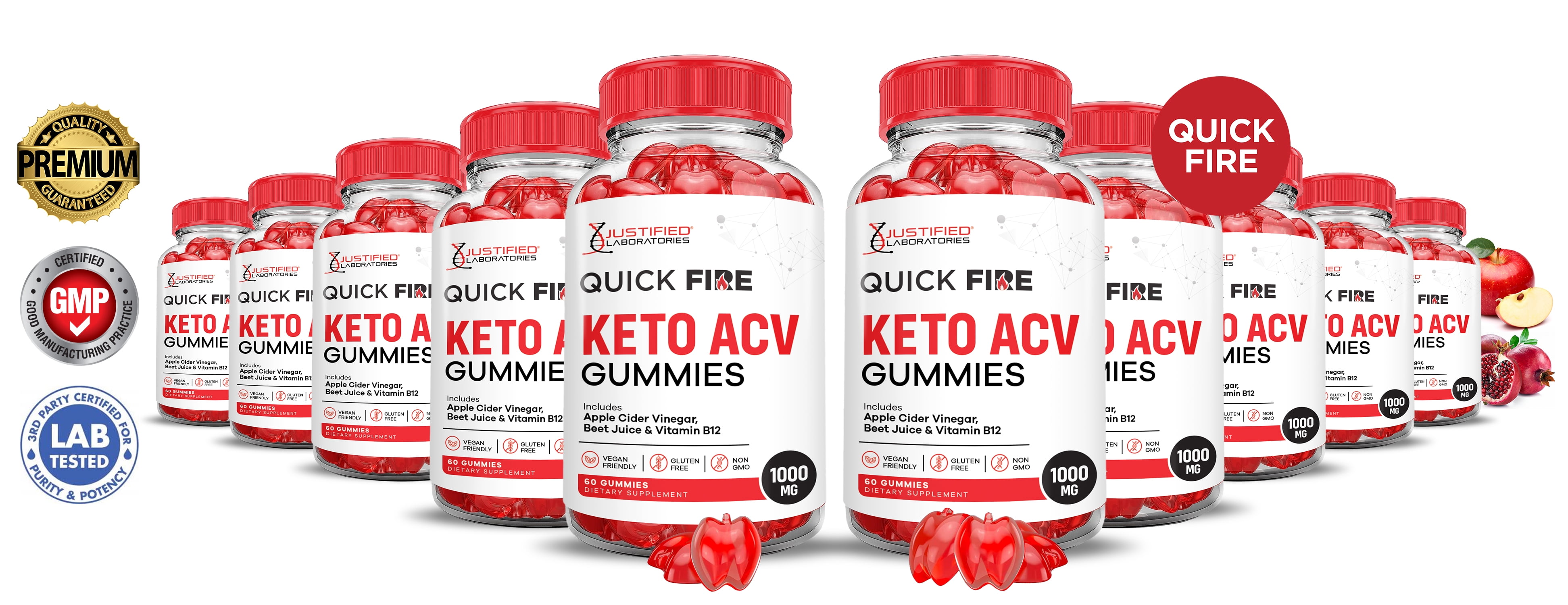 (10 Pack) Quick Fire Keto ACV Gummies 1000MG Dietary Supplement 600 Gummys - Walmart.com