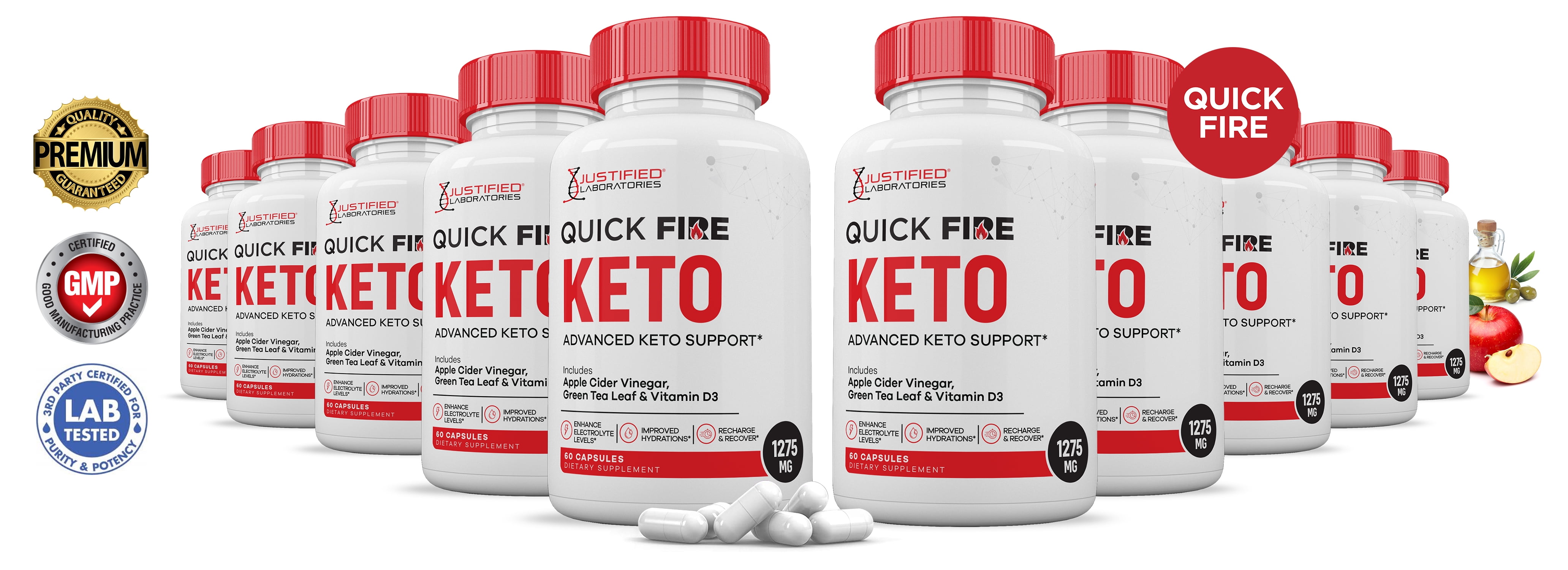 (10 Pack) Quick Fire Keto ACV Pills 1275mg Alternative to Gummies ...