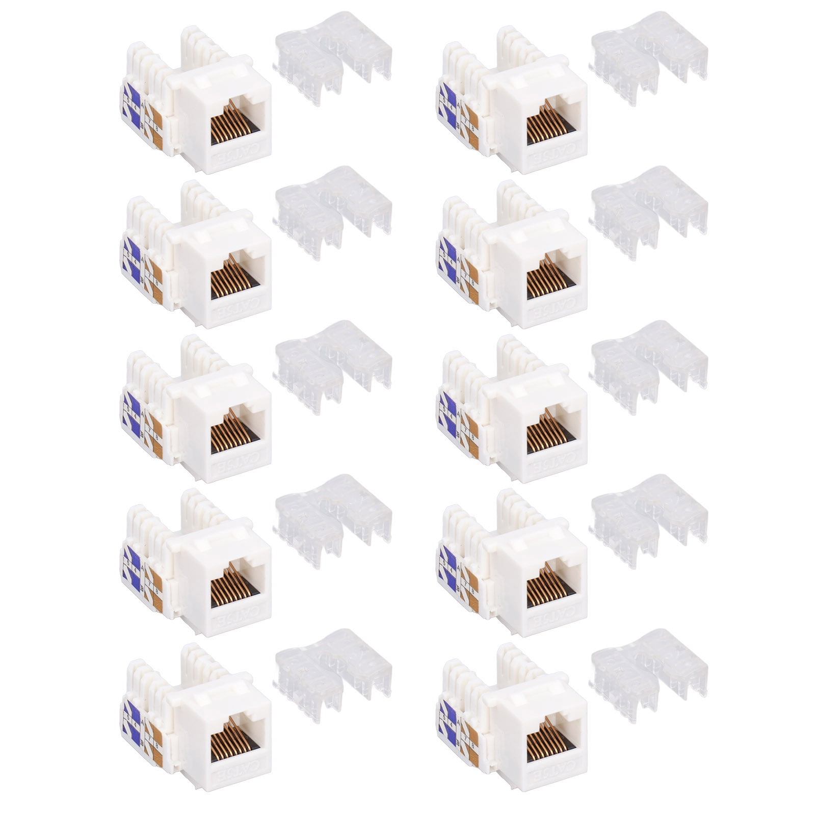 10-Pack RJ45 CAT5 A-Type Shielded Modules with Caps for ISDN Ethernet ...