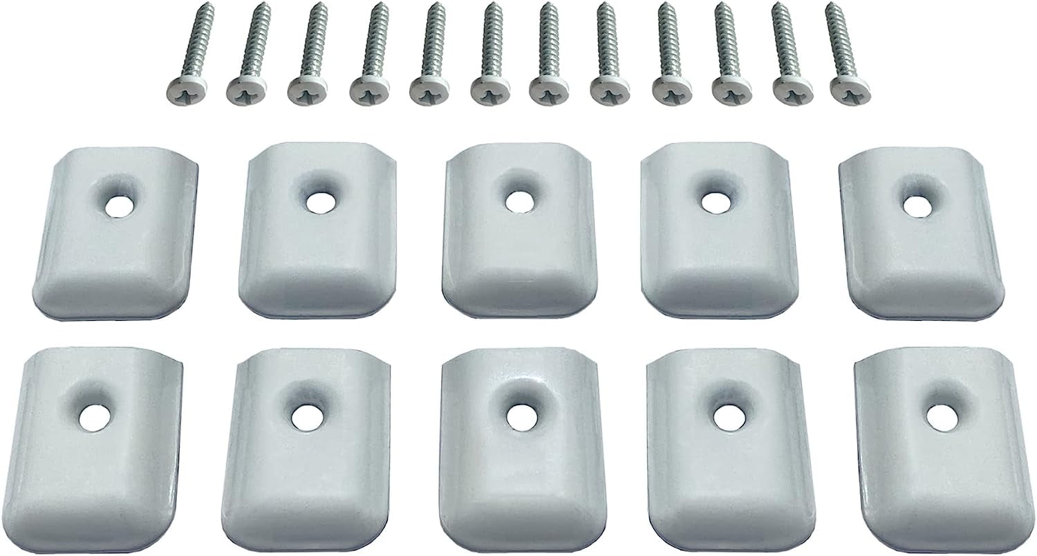 10 Pack RV Camper Trailer Aluminum Extrusion White Flat End Cap for ...