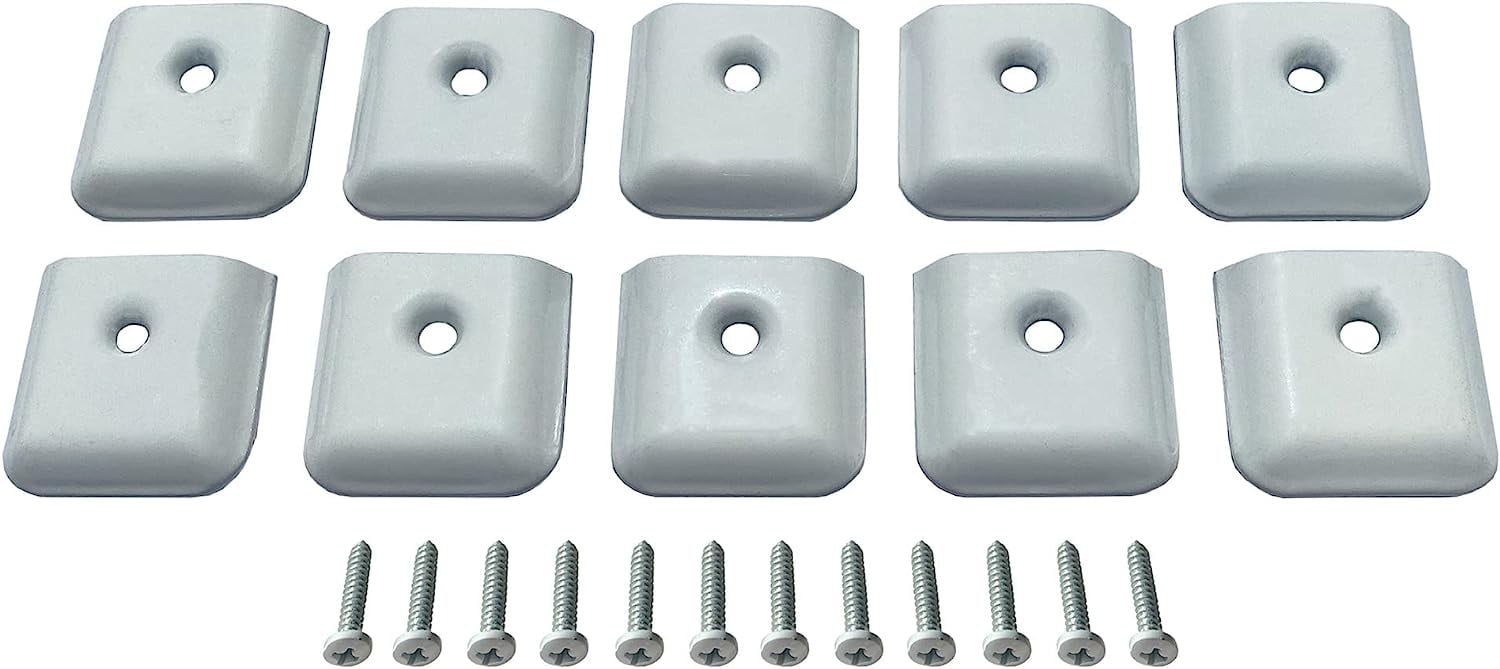 10 Pack RV Camper Trailer Aluminum Extrusion White Flat End Cap for ...