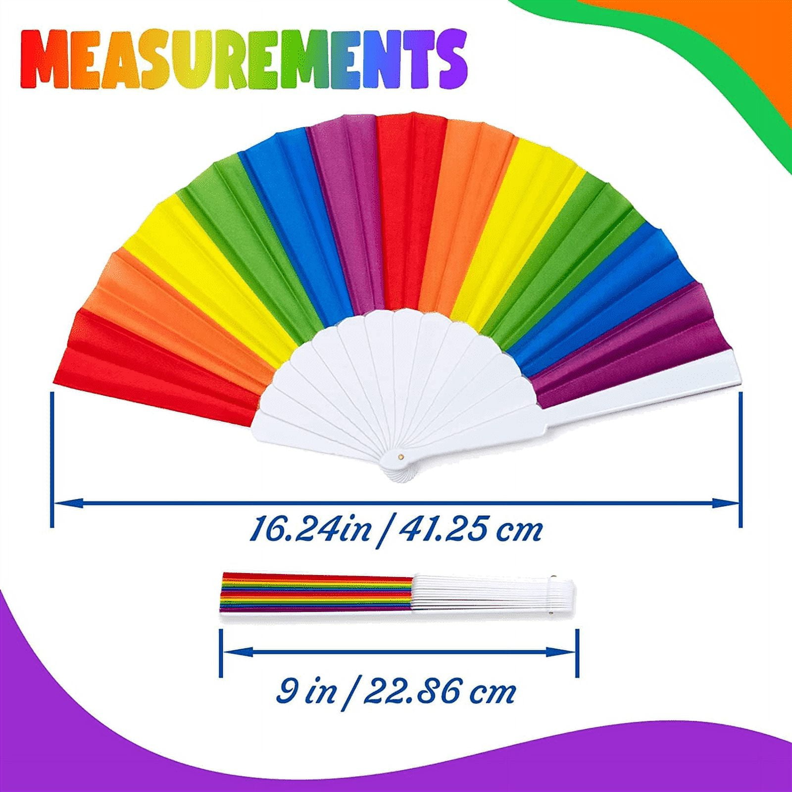 10 Pack Rainbow Folding Fans , Hand Held Pride Fan Gay Pride LGBT Fans ...