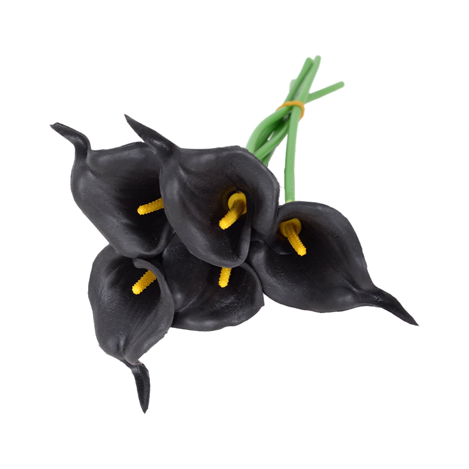 10-Pack Realistic Artificial Calla Lilies, Black Silk Flowers for Home ...