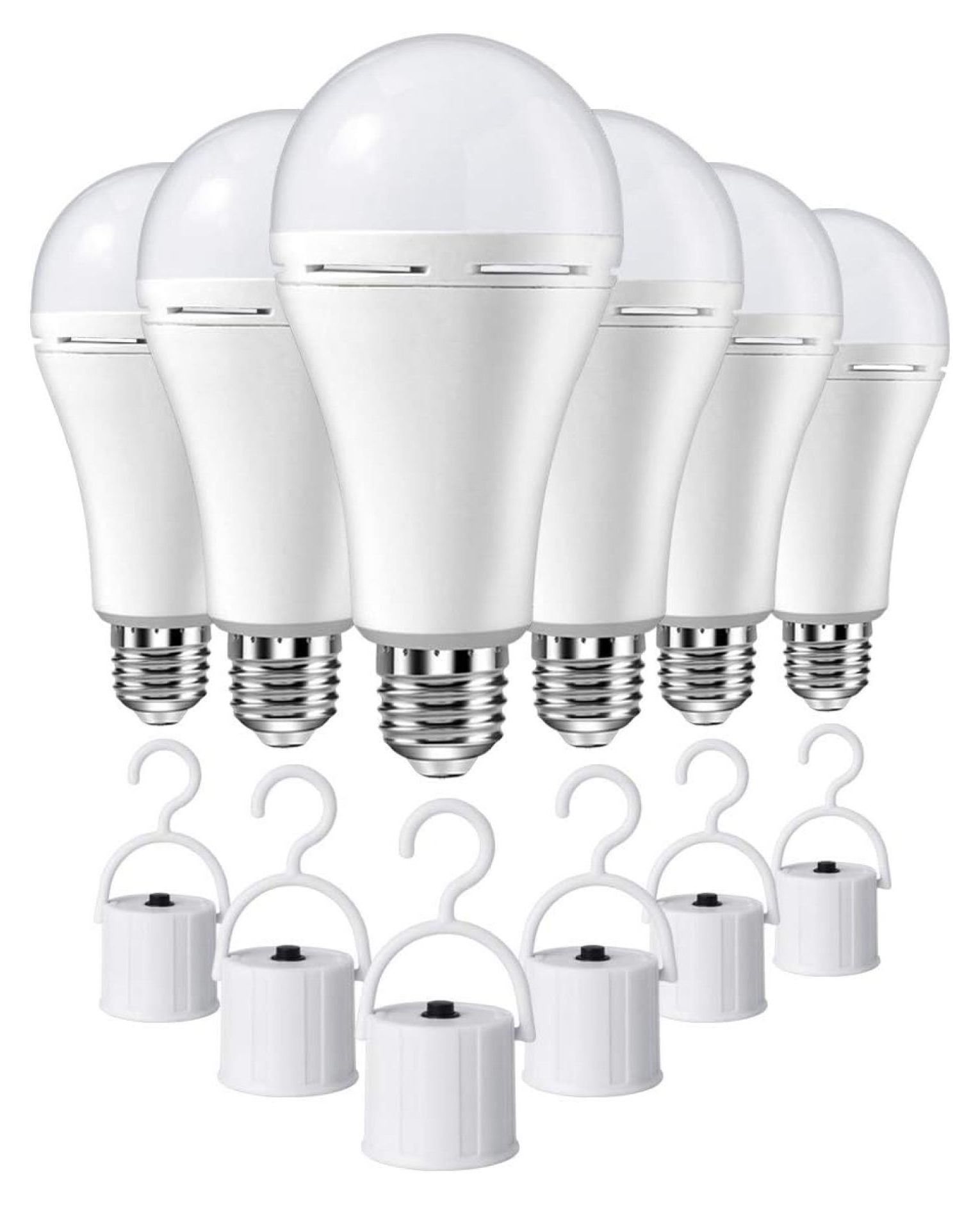 10 Pack Rechargeable Emergency LED Bulb, Multi-Function Battery Backup ...