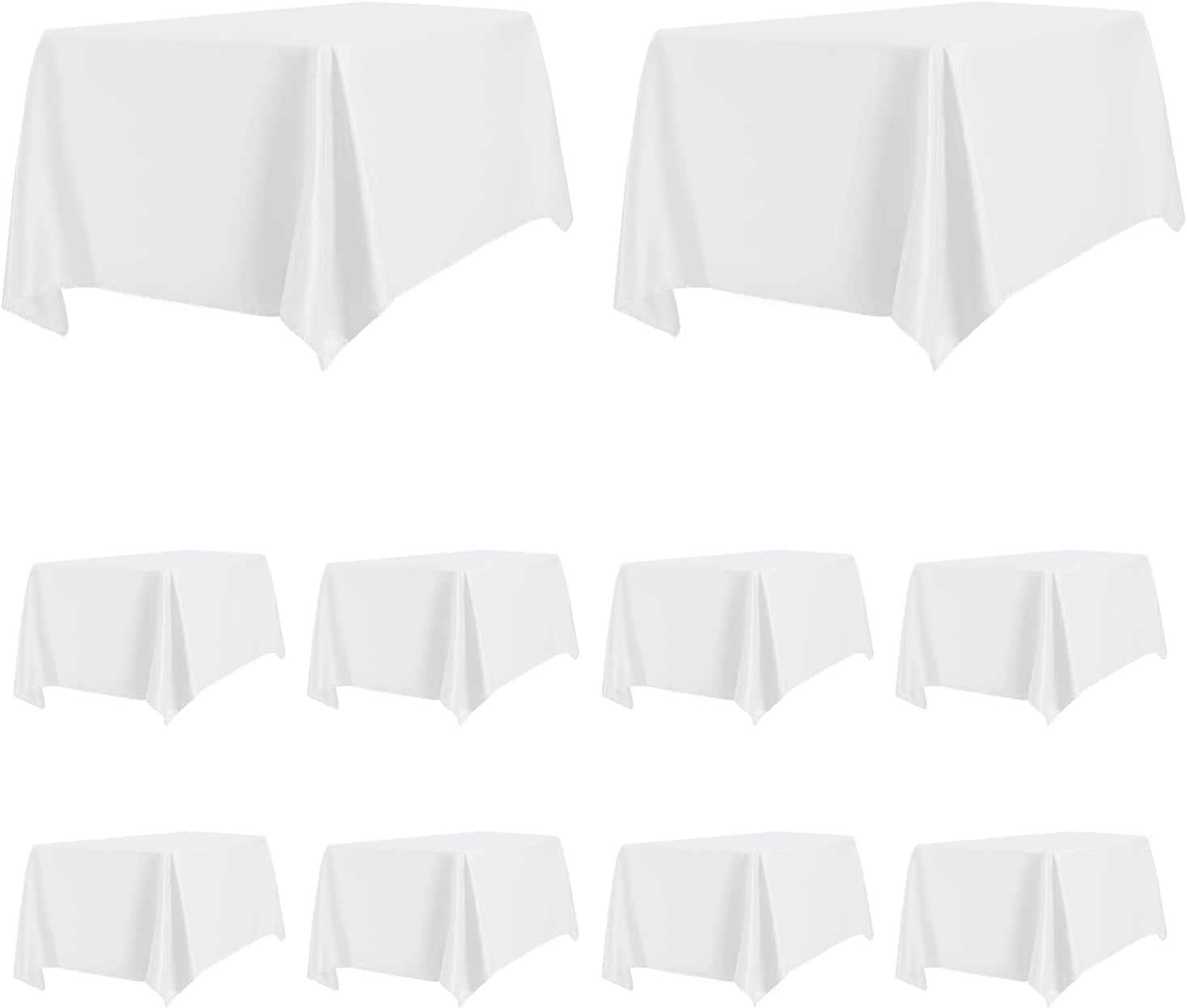 10 Pack Rectangle Black Table Cloths 90 x 132 Inch for 8Ft Tables Stain ...