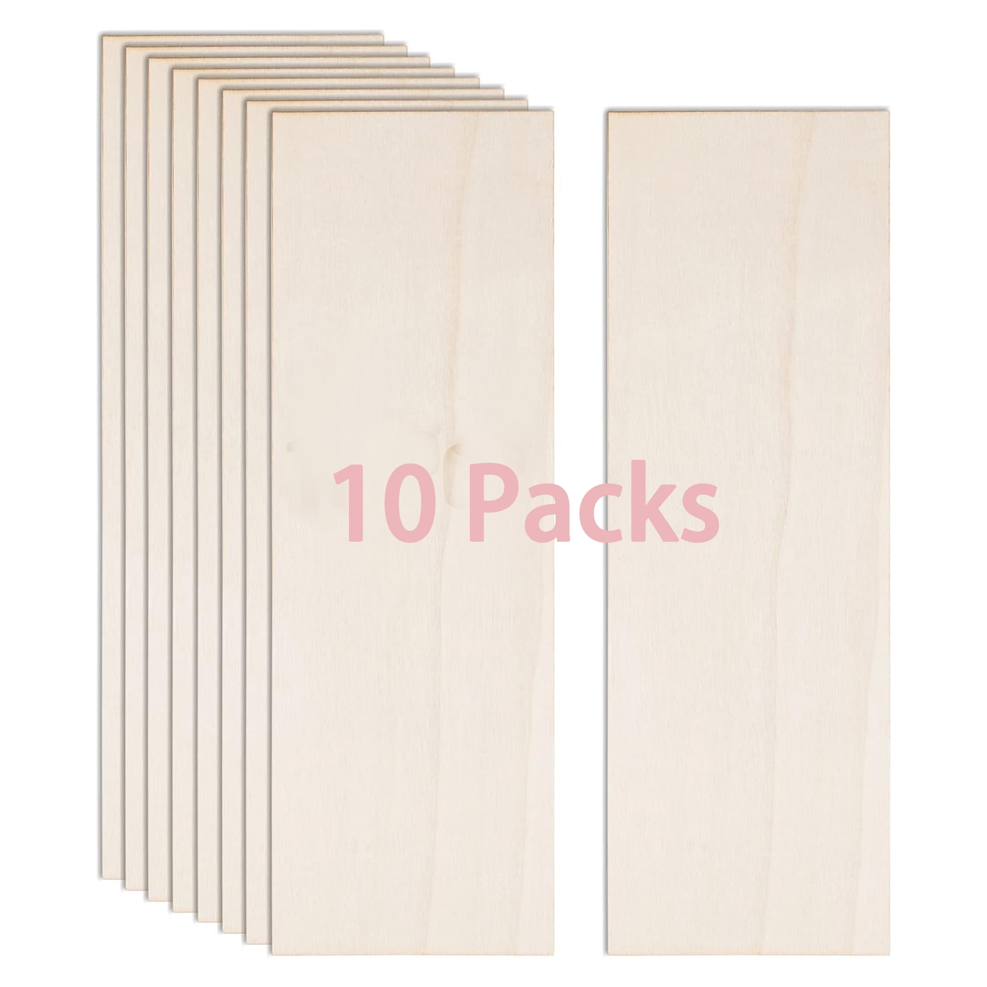 10 Pack Rectangle Wooden Boards for Wood Burning, Unfinished Wood ...