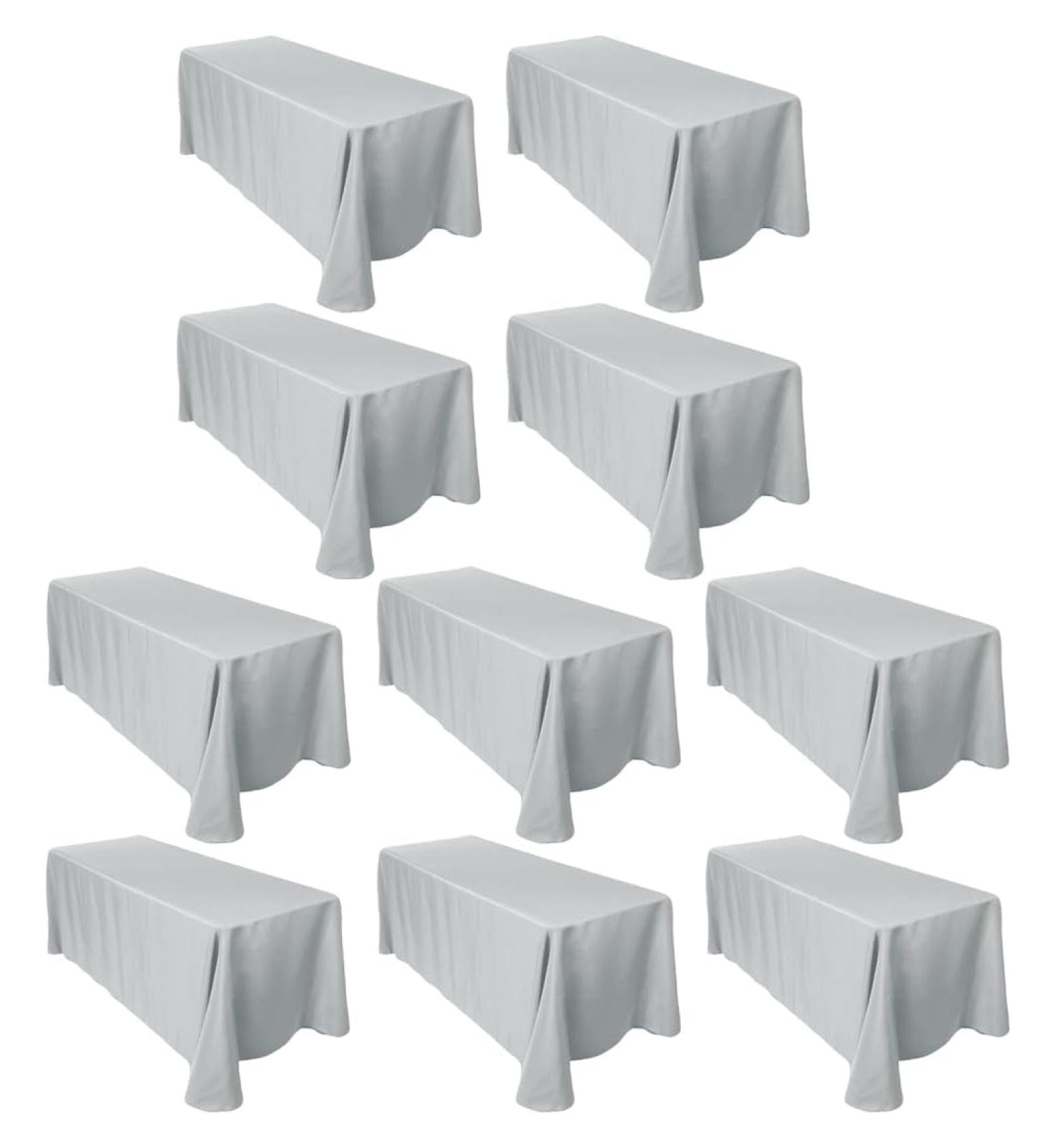 10-Pack Rectangular Tablecloths 90 In x 132 In with Rounded Corners ...