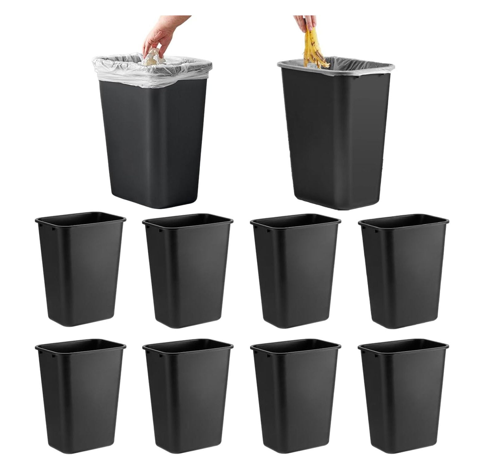 10 Pack, Recycle Wastebasket, 28 Qt. / 7 Gallon Rectangular Wastebasket ...