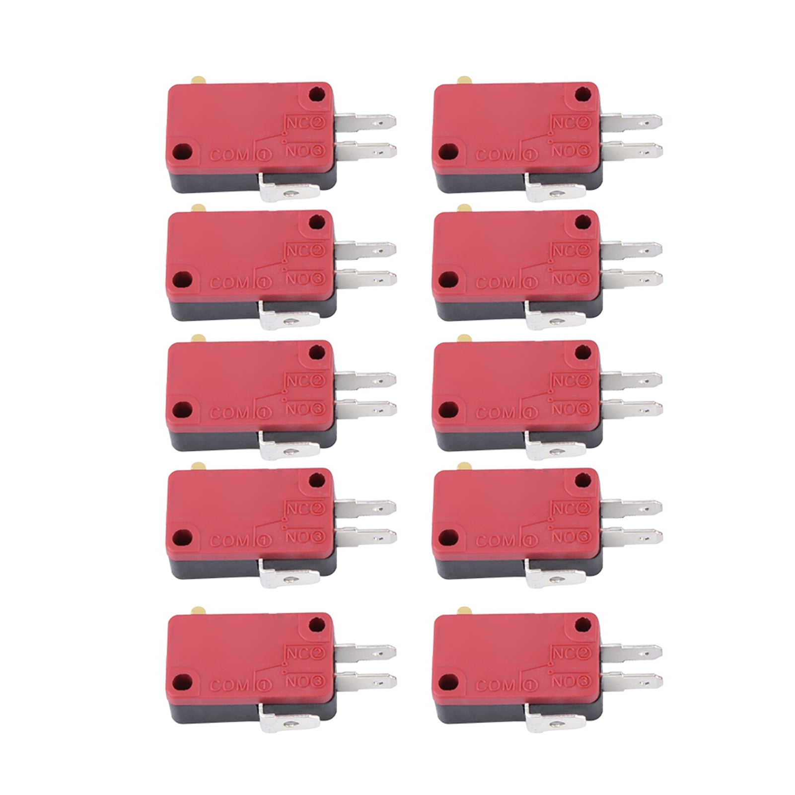 10 Pack Red 3-Pin Push Button Micro Switches for Arcade Games ...