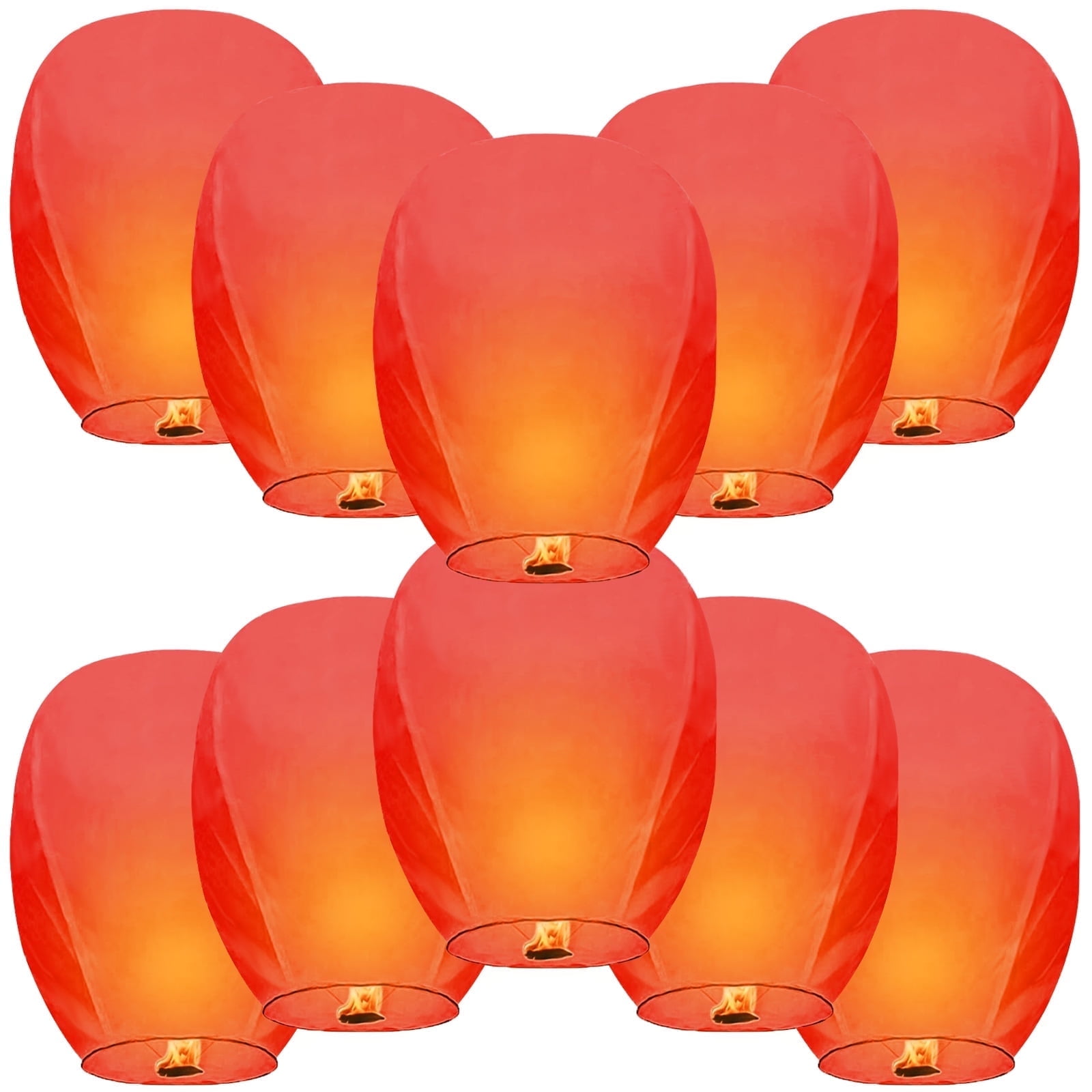 10 Pack Red Paper Lanterns - Ideal for Festivals, Memorials, Funerals ...
