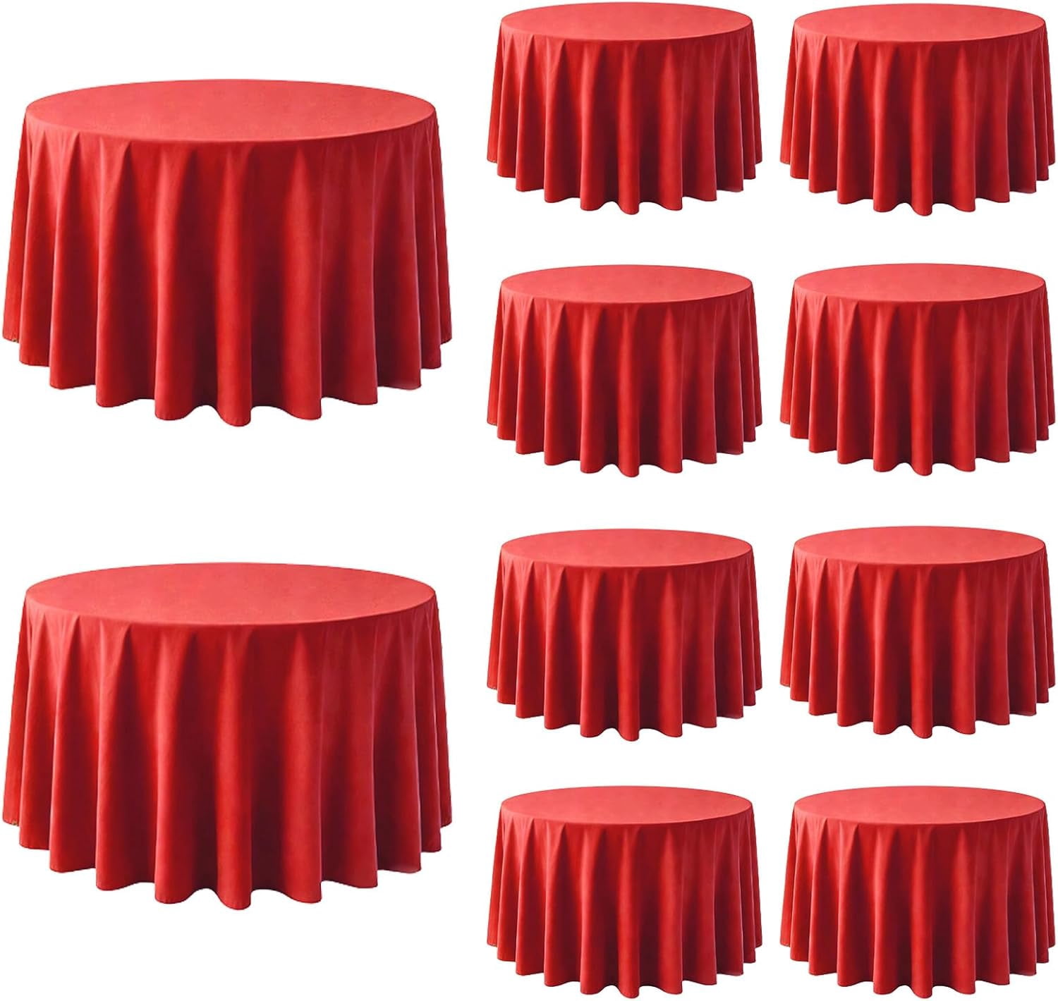 10 Pack Red Round Tablecloth 90 Inch Round Table Cloth Wrinkle ...