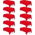 10 Pack Red Tablecloths 60 x 102 Inch for 6ft Rectangle Tables - 150 ...