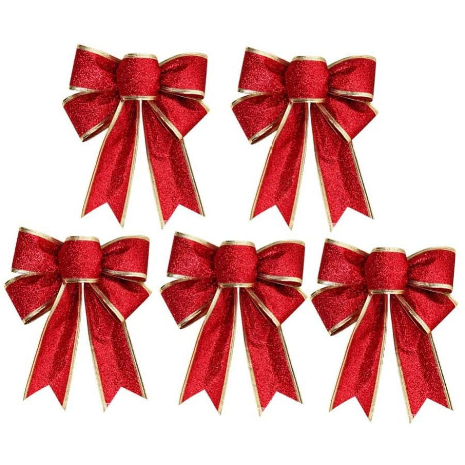 10 Pack Red Velvet Christmas Bows Waterproof Holiday Decorative Bows ...