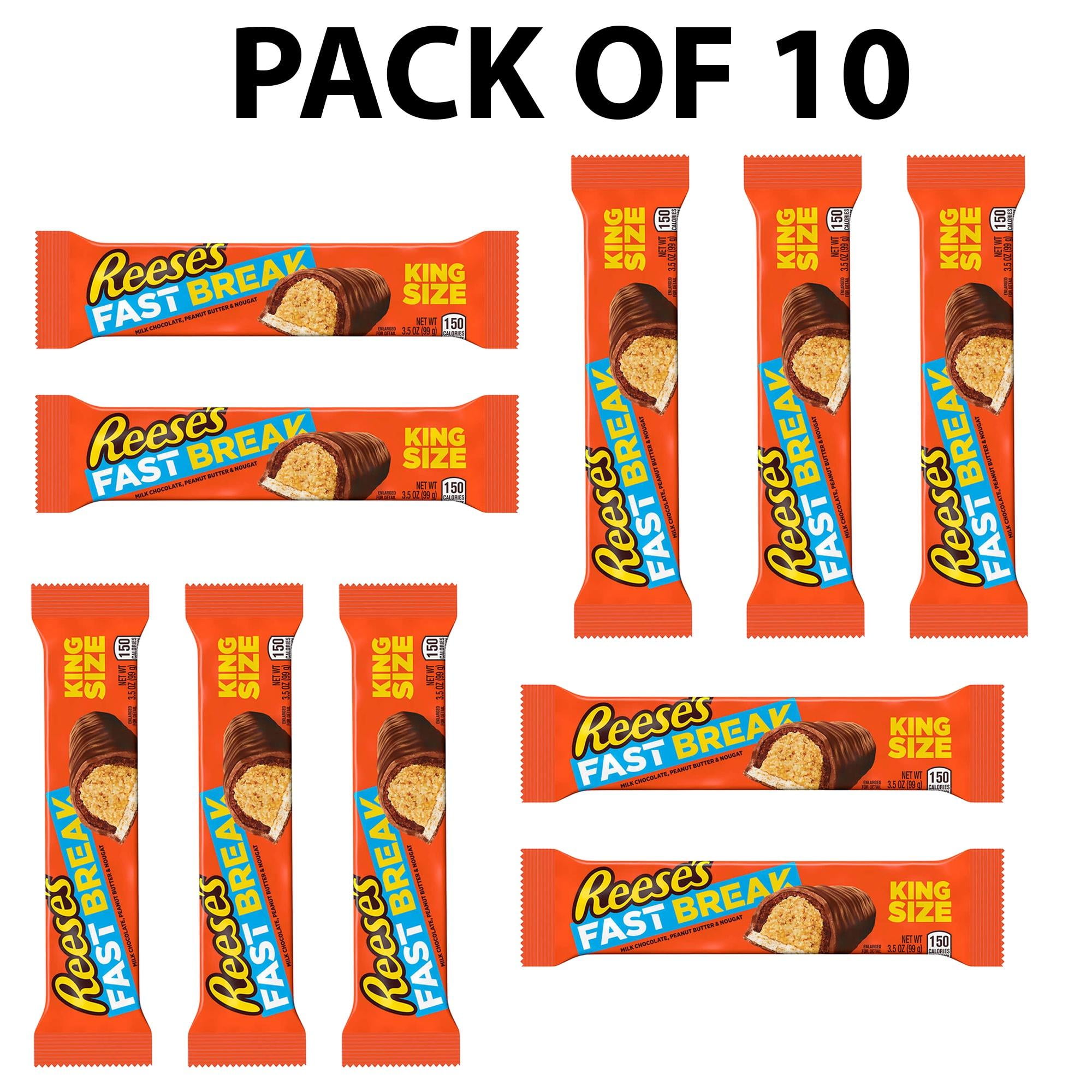 10 Pack Reese's Fast Break King Size Snack Bar | 3.5 Oz Per Bar | Buy ...