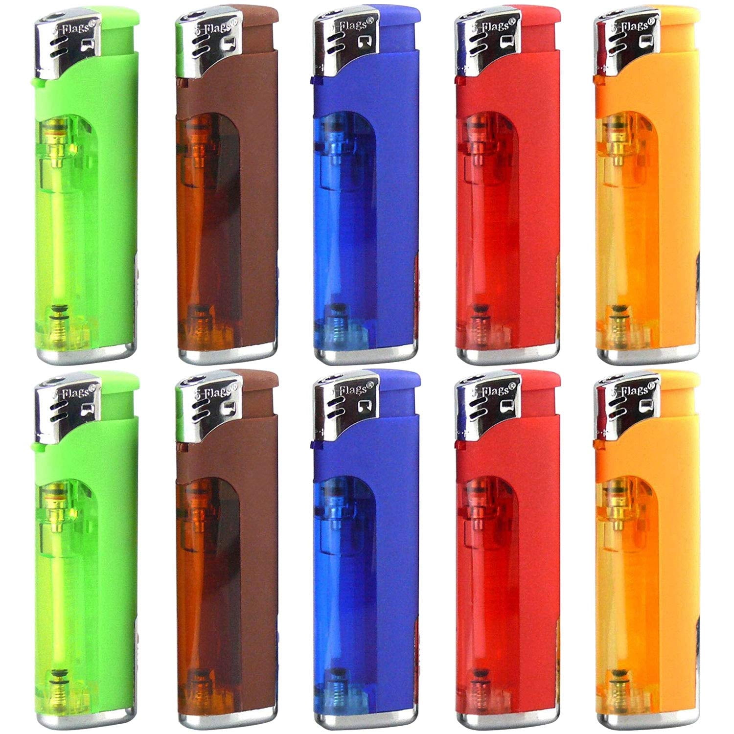 Walmart 10 Pack - Long, Refillable Butane Lighter with LED Flashlight ...