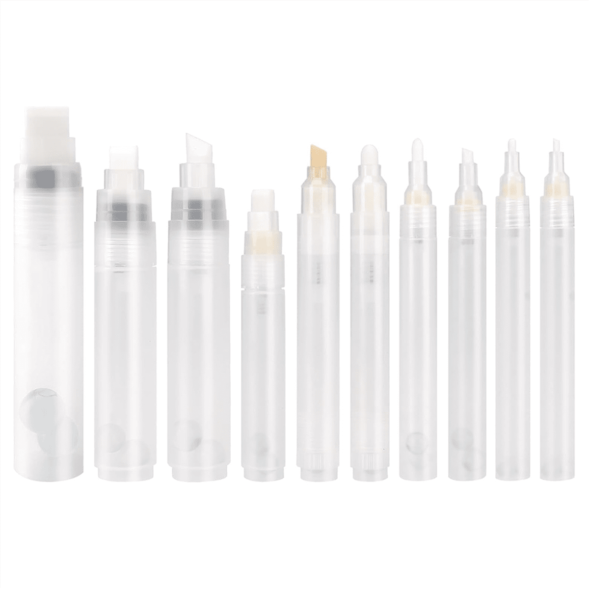 10 Pack Refillable Paint Pen Empty Marker [1mm-15mm], Clear White ...
