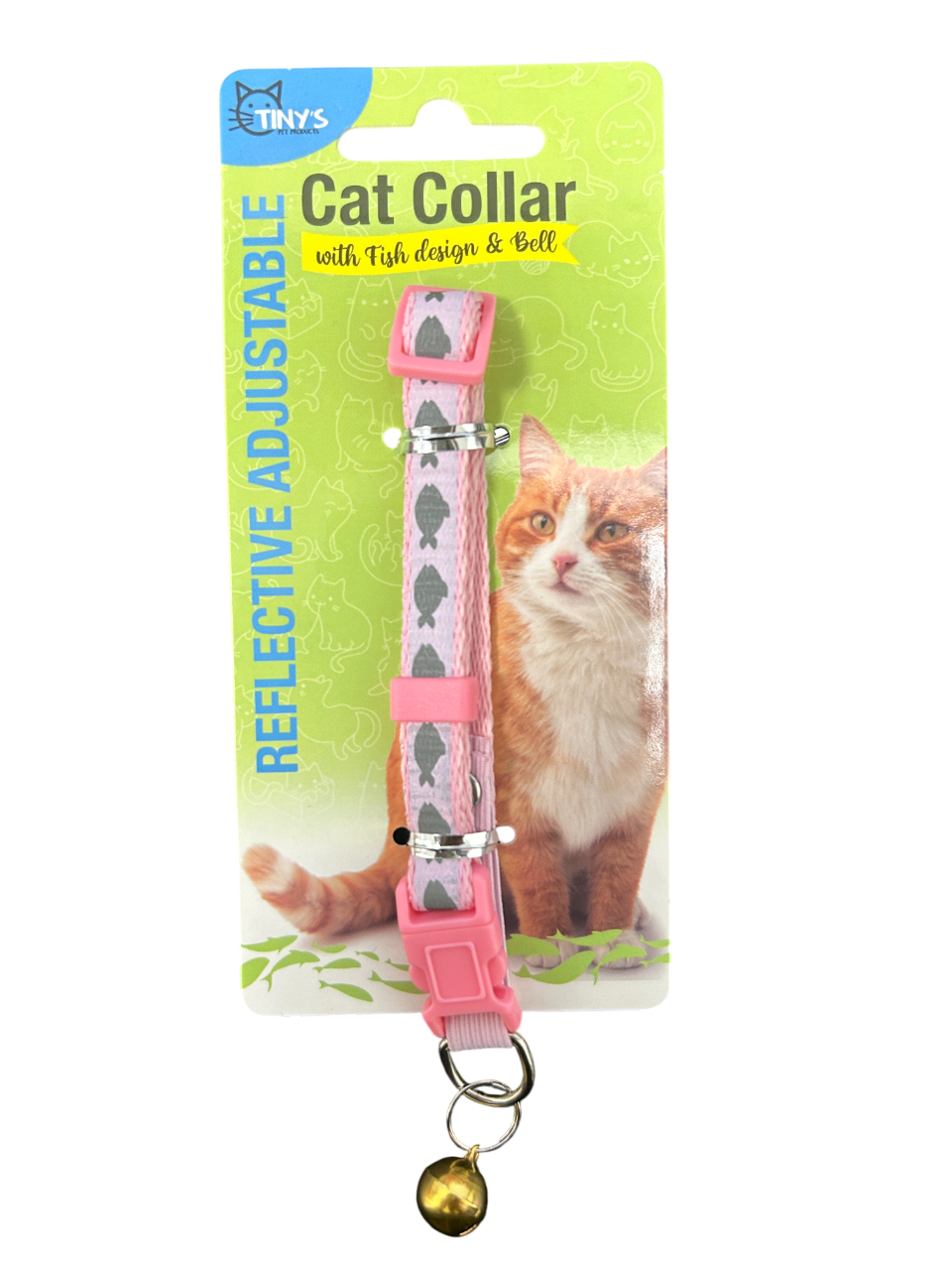 10 Pack Reflective Adjustable Cat Collar, Fish Design, Bell, Stylish ...