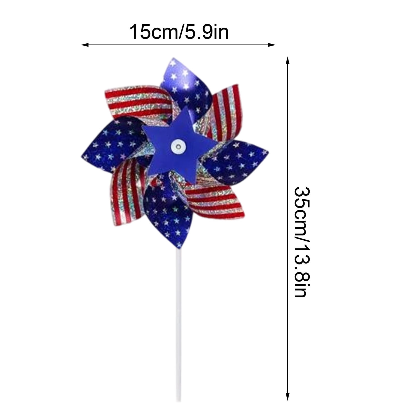 10 Pack Reflective Pinwheels Patriotic Decorations, American Flag on ...