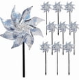 10 Pack Reflective Pinwheels with Stakes, Sparkly Garden Pinwheel ...