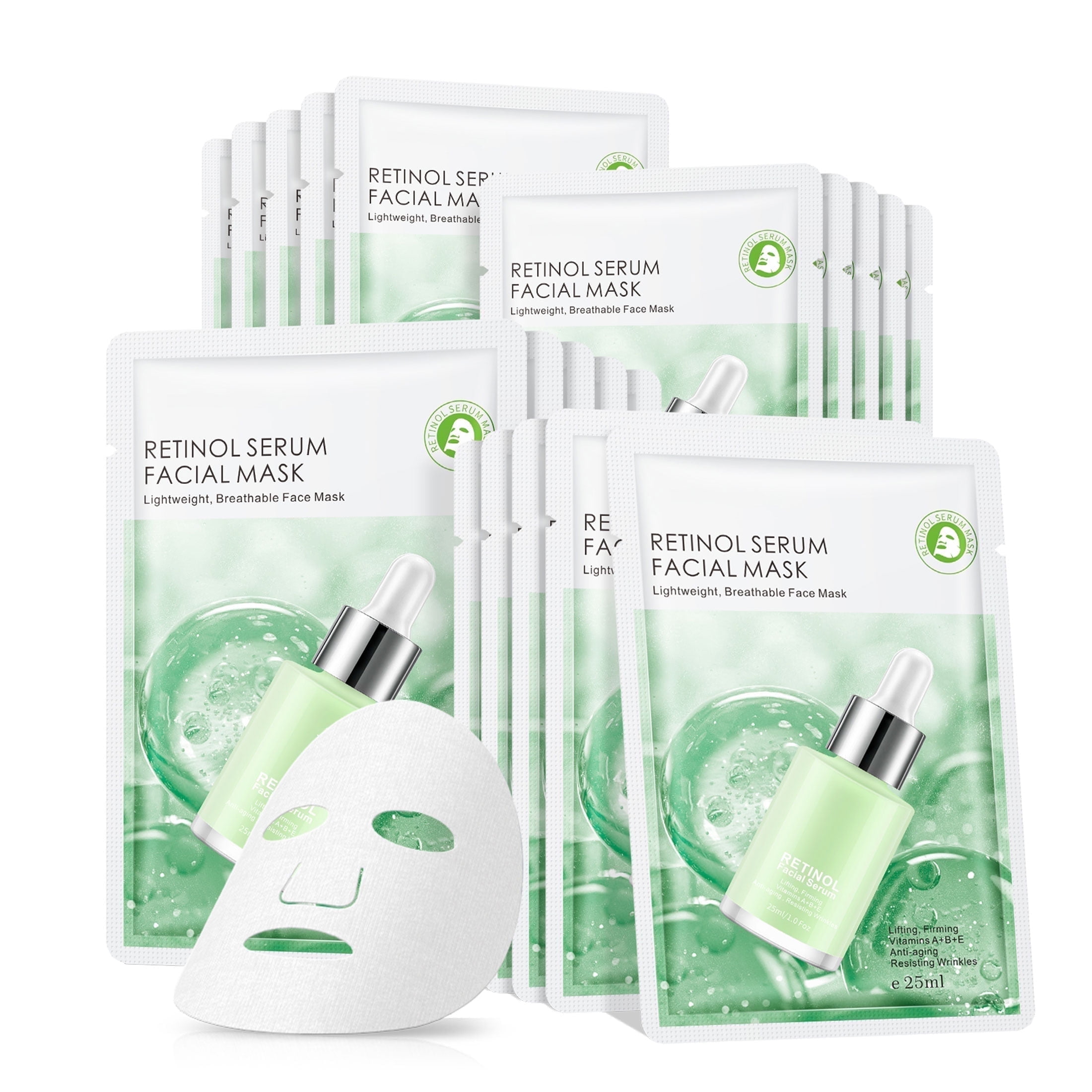 10 Pack Retinol Serum Face Masks Skincare for Women & Men, Hydrating ...
