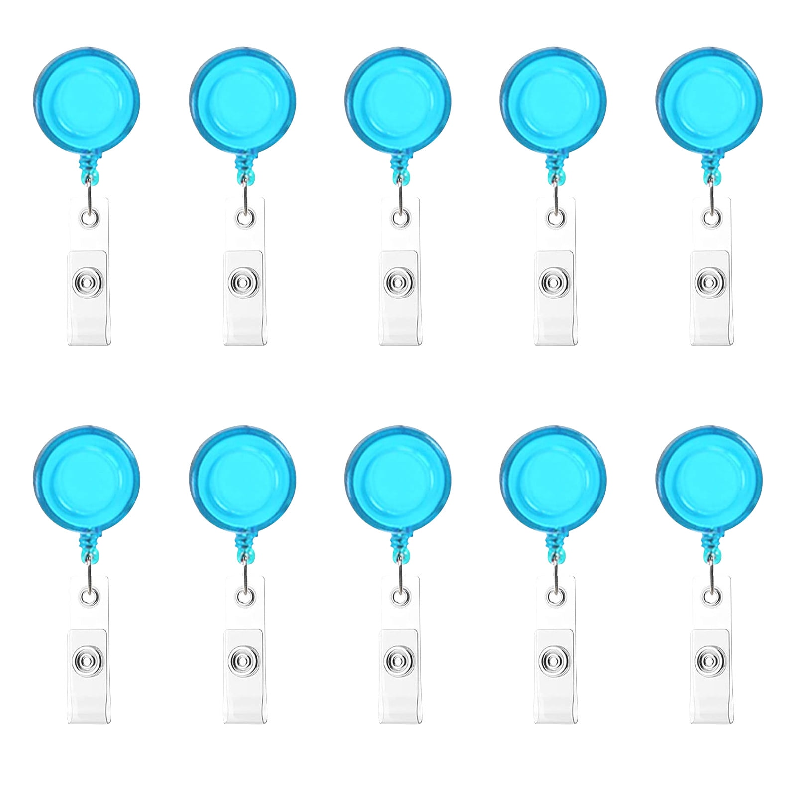 10-Pack Retractable Badge Holders with 10 Colors, Scroll ID Card Clip ...