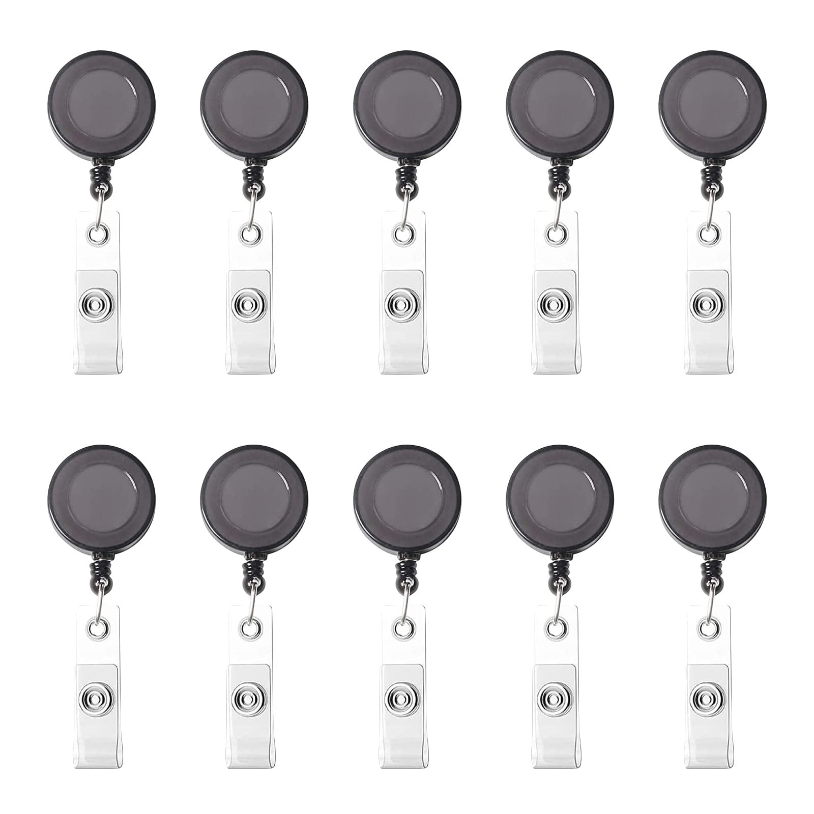 10-Pack Retractable Badge Holders with 10 Colors, Scroll ID Card Clip ...
