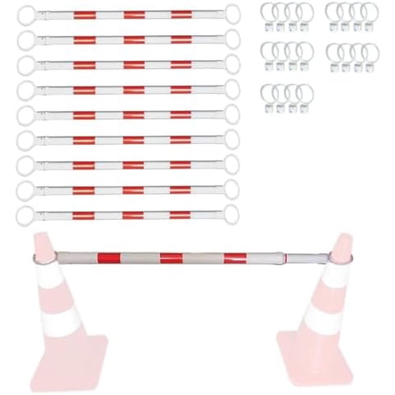 10 Pack Retractable Traffic Cone Bar, Reflective, 5.6 Ft to 10 Ft ...