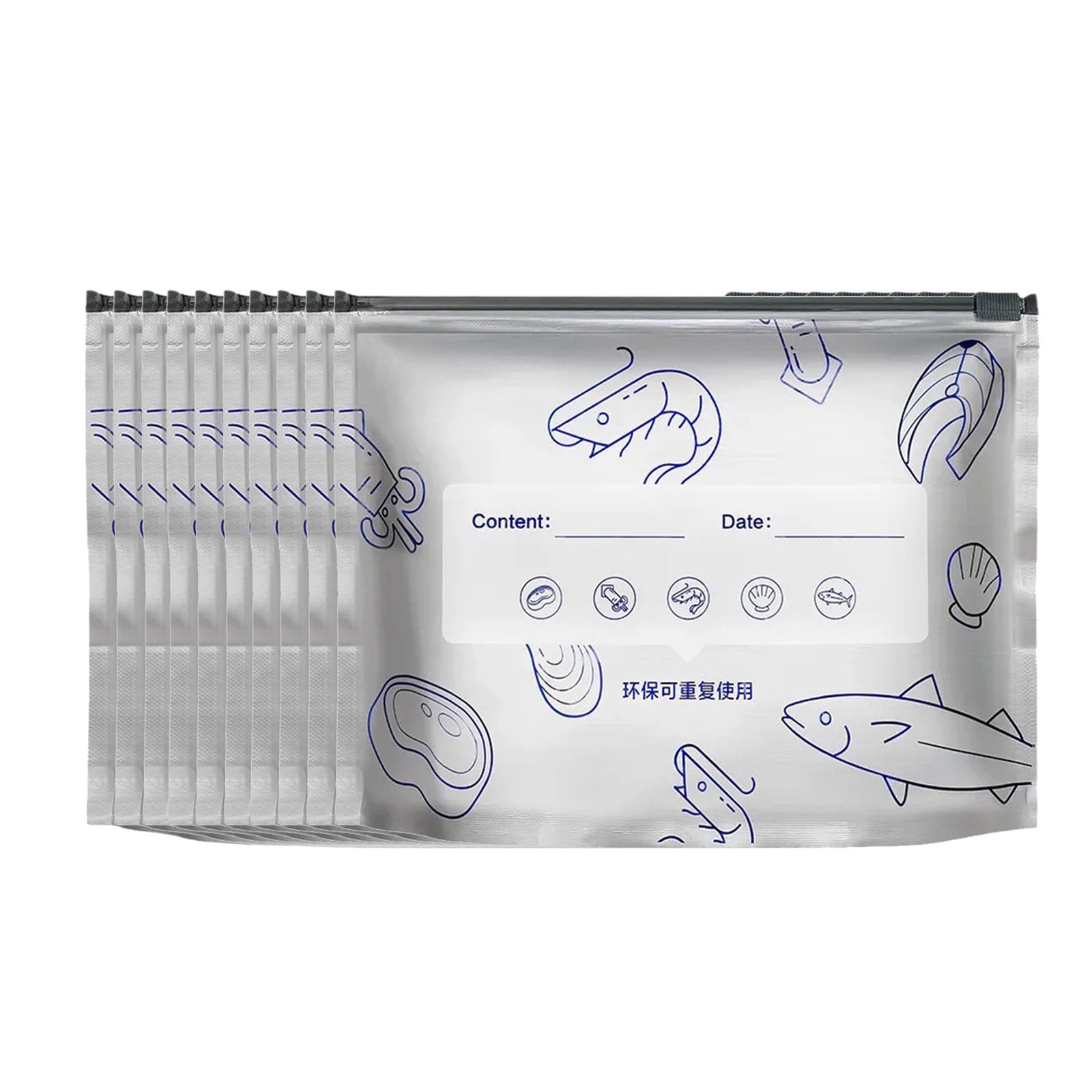 10-Pack Reusable Aluminum Foil Storage Bags - Airtight Sealable Food ...