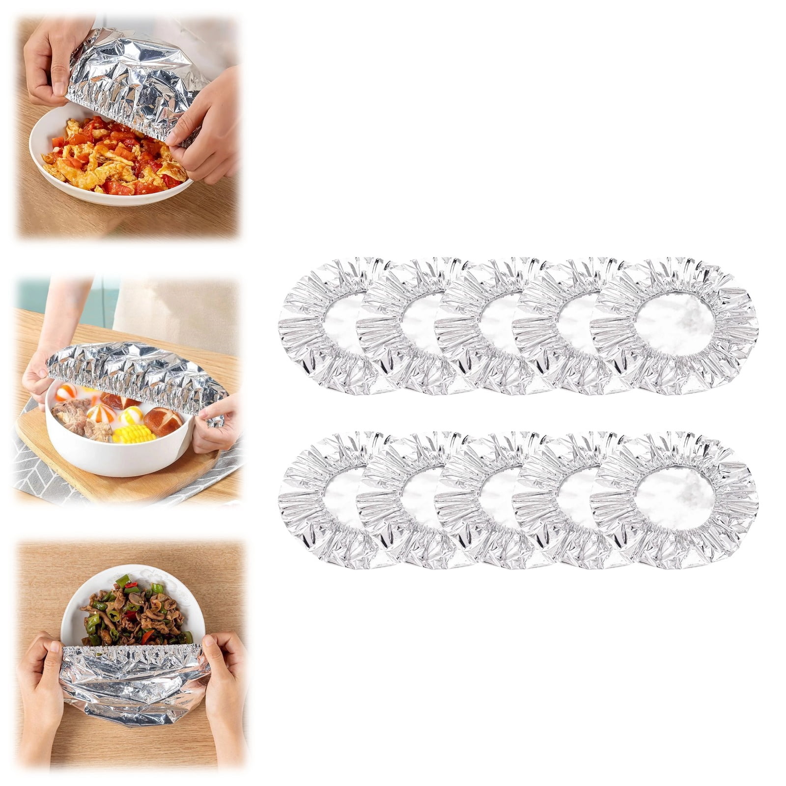 10-Pack Reusable Insulated Food Covers, Universal Plate Covers with ...