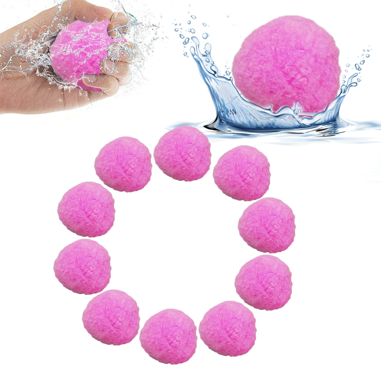 10-Pack Reusable Water Balls - Soft Cotton Outdoor Water Toys for Kids ...