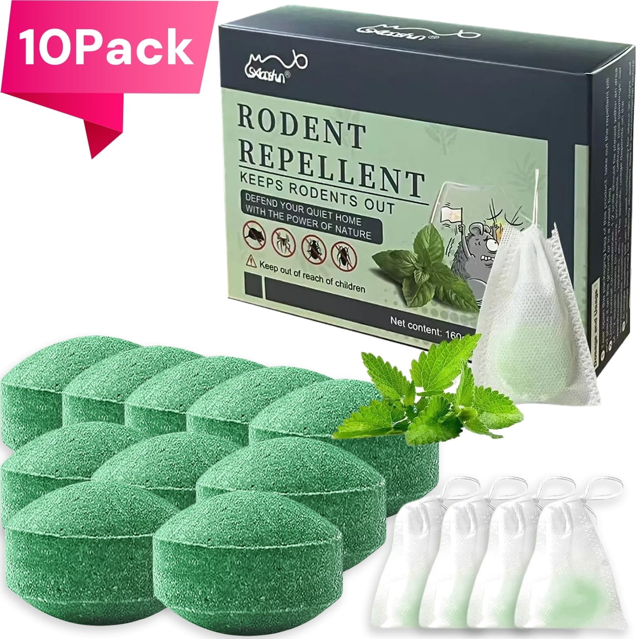 10 Pack Rodent Repellent Peppermint Oil to Repels Mice and Rats ...