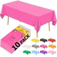 10 Pack RoseRed Plastic Tablecloths For Rectangular Tables 54 X 108 ...